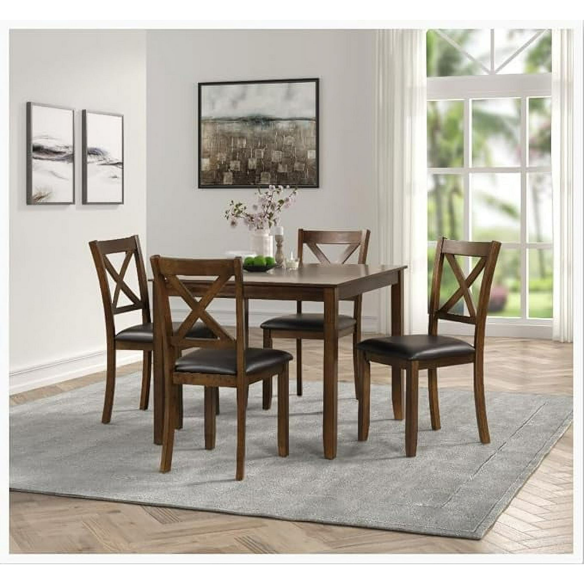 Click here for Cosmic Homes 5 Pc Wooden Dining Table Set For 4  B... prices