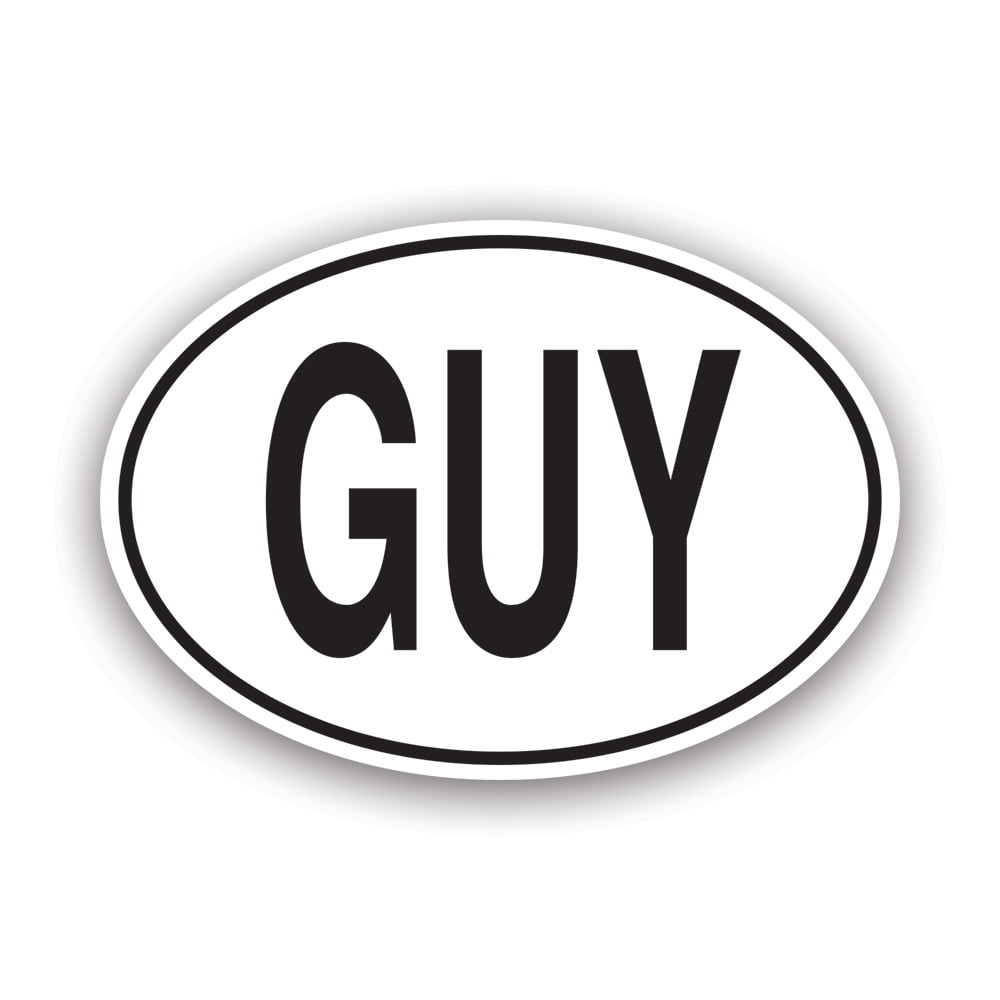 GUY Guyana Country Code Oval Sticker Decal - Self Adhesive Vinyl ...