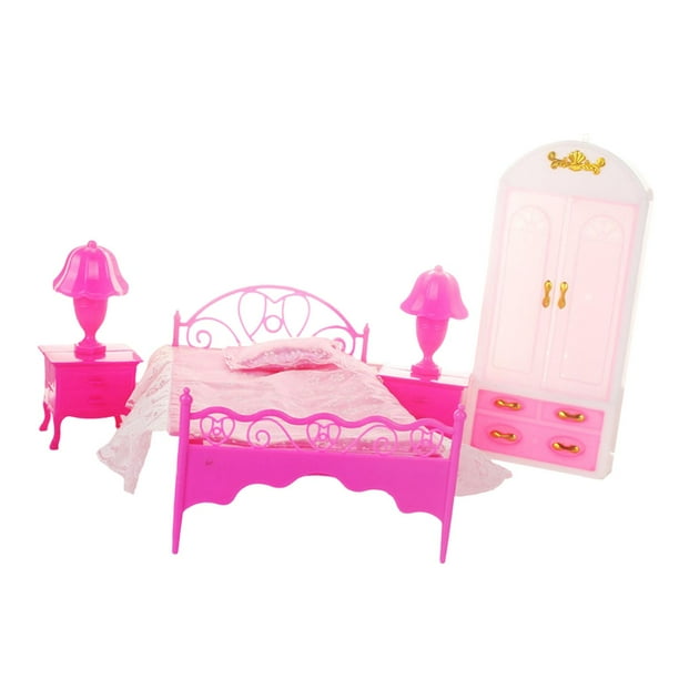4 Pieces 1:6 1:12 Master Bedroom Set, Miniature Bedroom Furniture ...