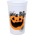 IOS Halloween Themed Reusable Kids Goblet Tumblers White Jack O Lantern ...