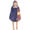 White Wolf with Crescent Moon Hooded Beach Towel Kids Bath Towels Quick ...
