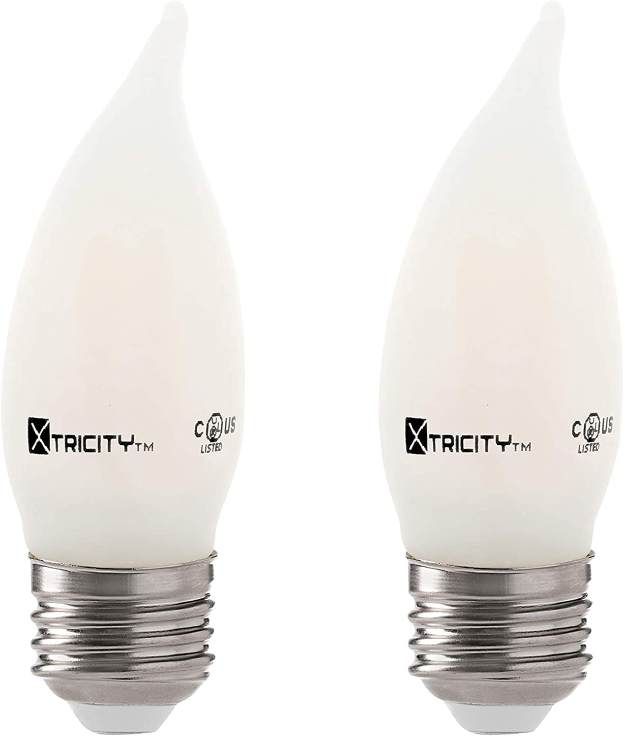 Xtricity LED Frosted Filament Chandelier Light Bulb, 6W(60W Eqv), 3000K ...
