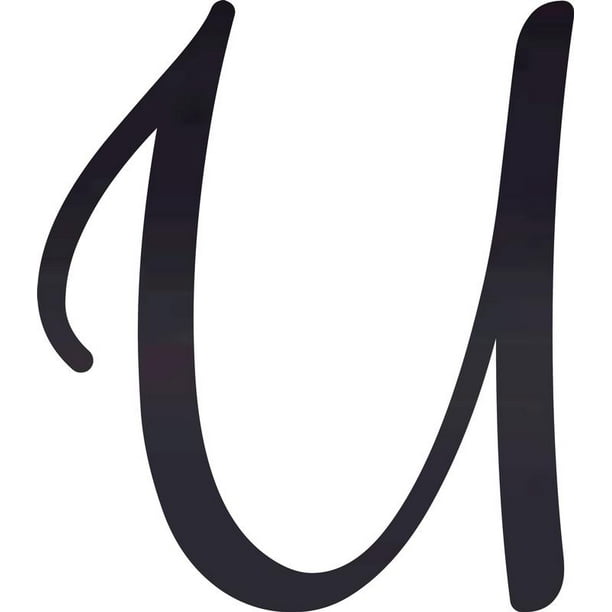 Acrylic Letter U Script, 3'' Tall Transparent Black Alphabet Craft ...