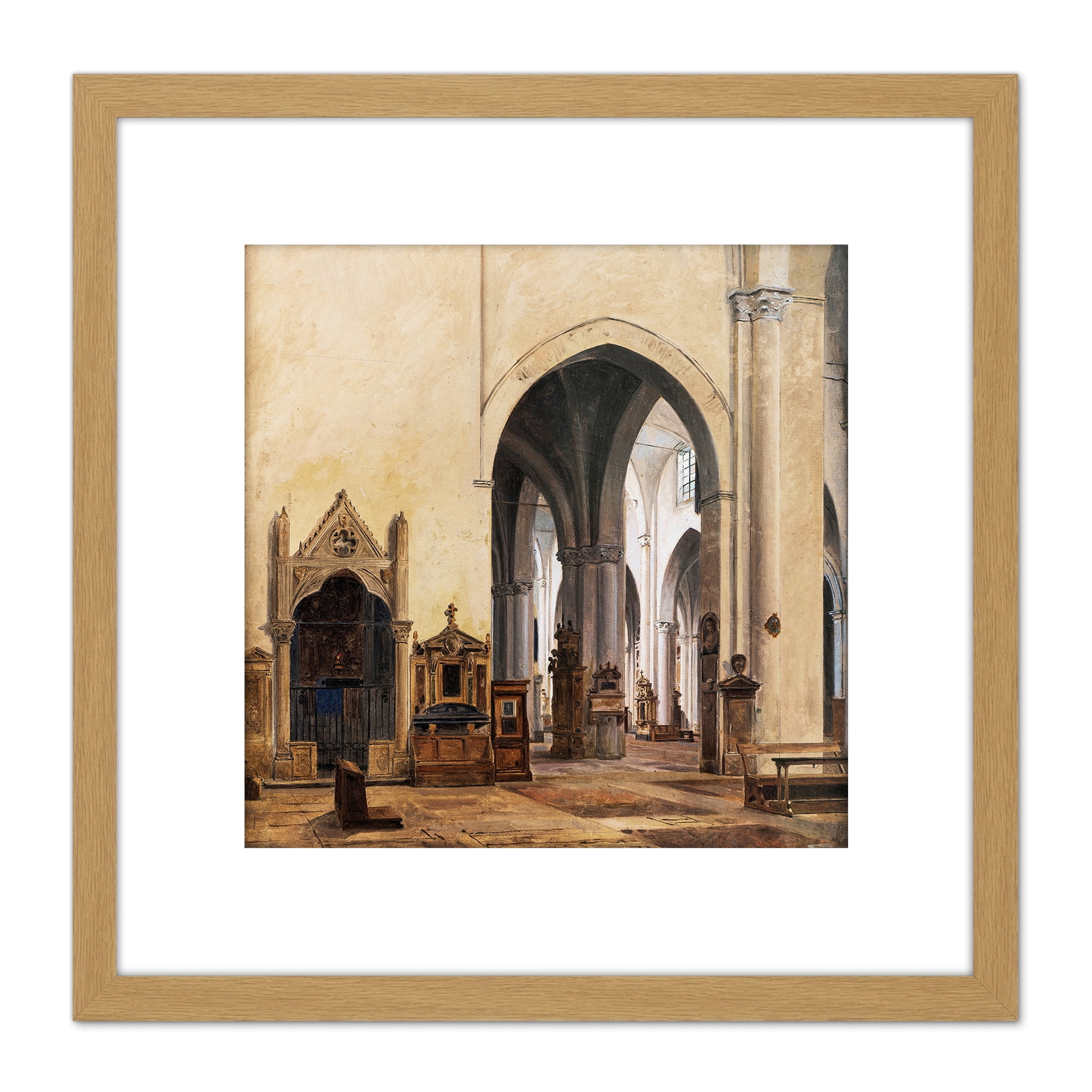 Hansen Interior St Maria Minerva Rome Painting 8X8 Inch Square Wooden ...
