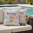 Happy Children's Day Outdoor Pillow Covers Set of 2 Cartoon Animal ...