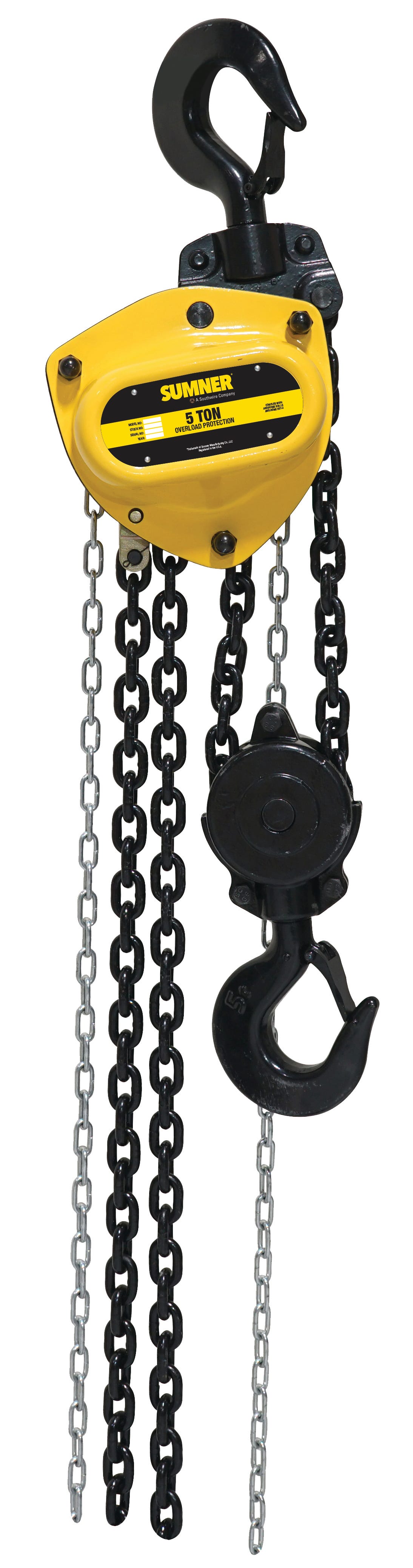 Sumner-787467 5 Ton Chain Hoist with 30 ft. Chain Fall and Overload ...