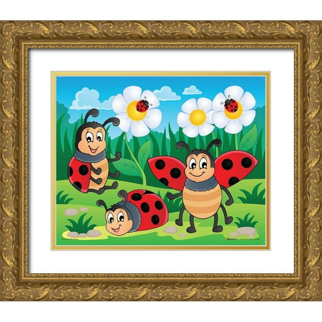 Viskova, Klara 31x26 Gold Ornate Wood Framed with Double Matting Museum ...