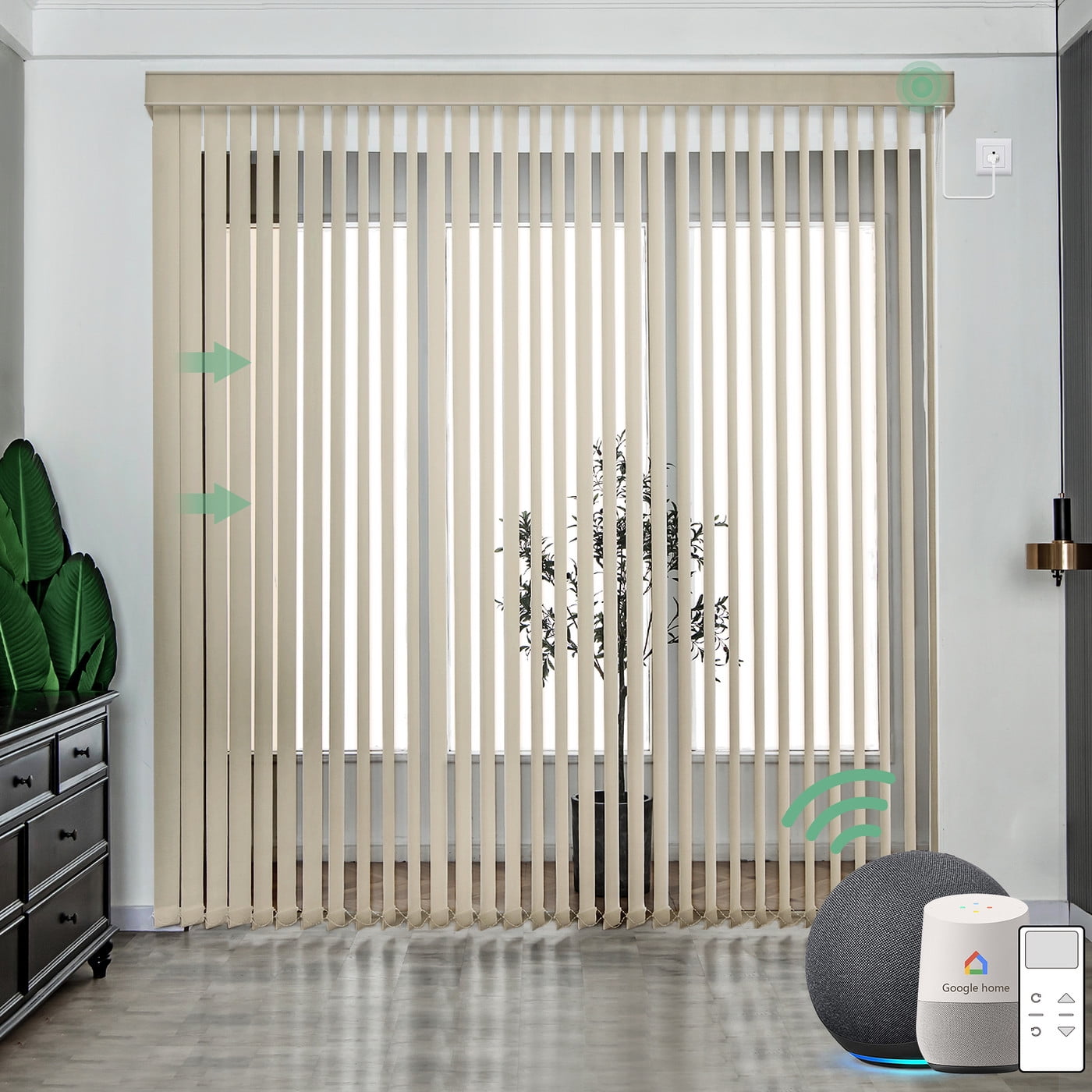 Yoolax Motorized Vertical Blind Smart Vertical Window Blinds Light ...