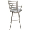 Pemberly Row Aluminum Counter Stool 26" with Arms in Stone Vinyl Beige ...