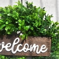 Artificial Wreath With Welcome Sign,Rustic Front Door Decor Hanging ...