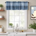 Blue Plaid Valances for Windows Rustic Farmhouse Rod Pocket Light ...