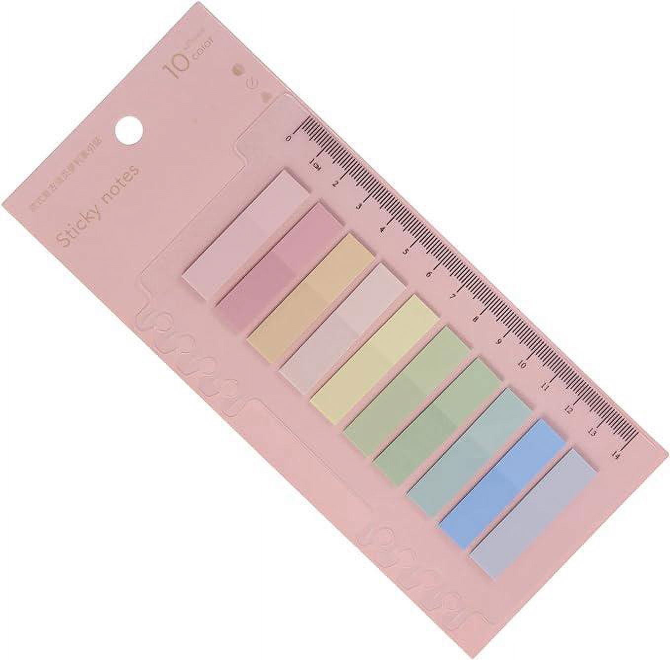 Adhesive Bookmark with Ruler, 200 Pieces Sticky Notes Clear PET Self ...
