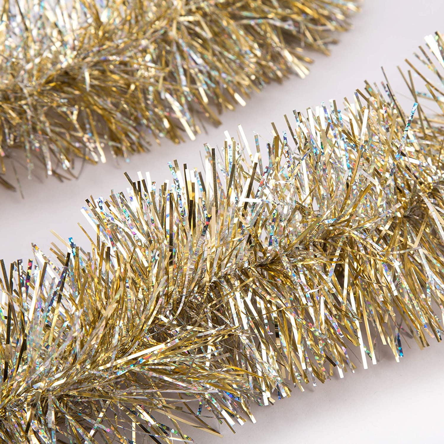 SANNO 26.2ft Christmas Tinsel Garland, Classic Thick Colorful ...