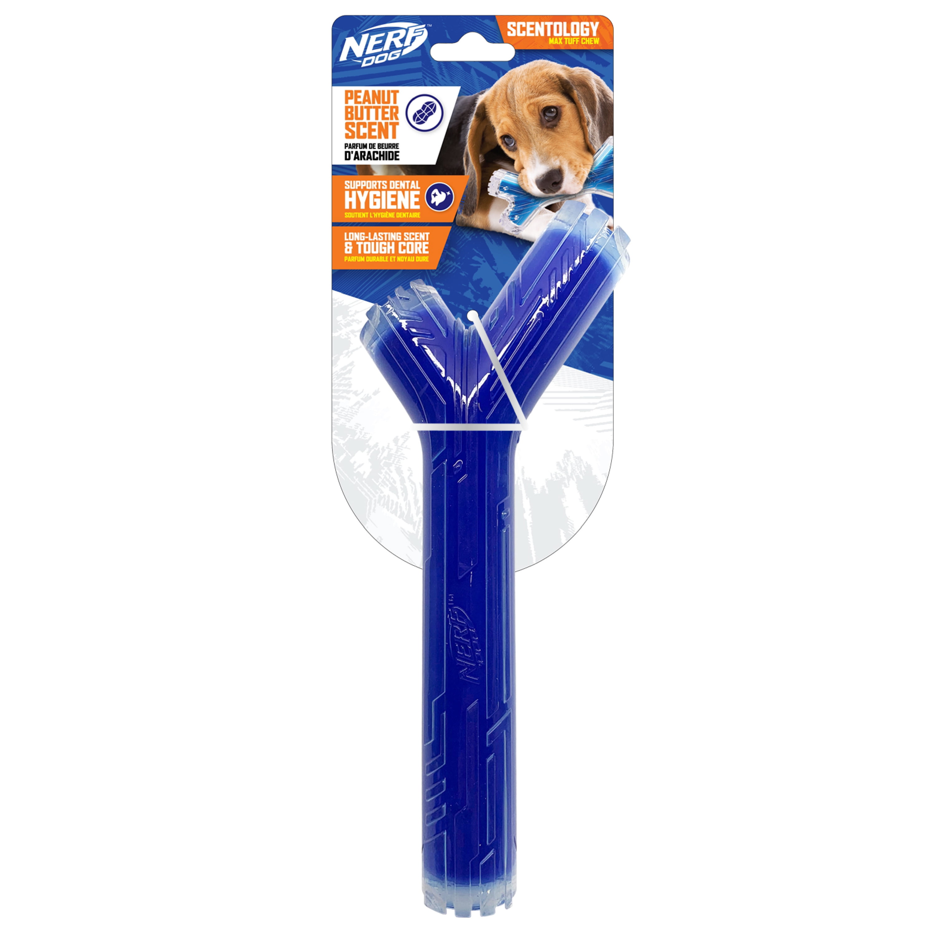 Nerf Dog Super Scent Peanut Butter Scented Stick Solid Core Clear Blue ...