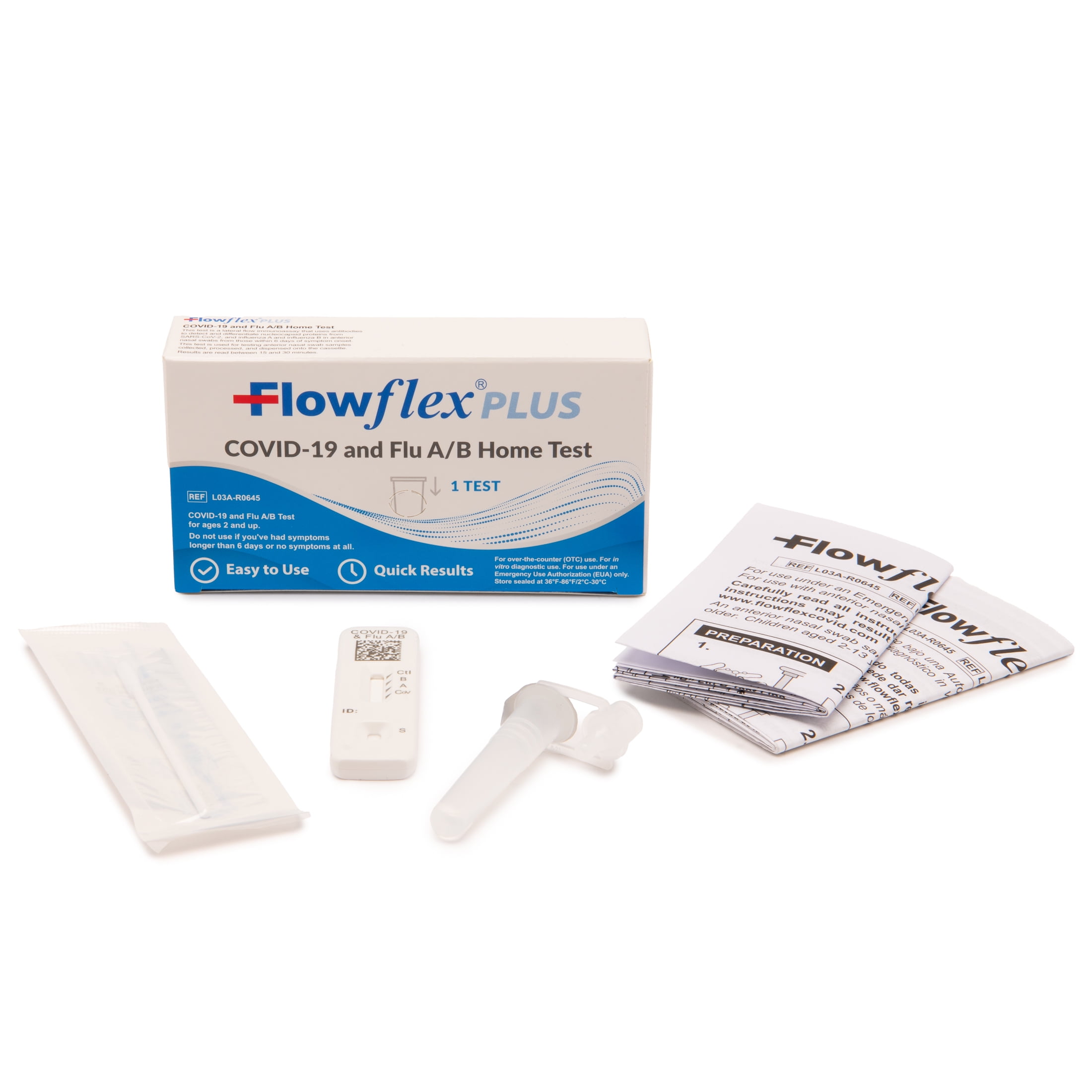 Flowflex® Plus COVID-19 and Flu A/B Home Test - (1 Pack) Flu A&B 3-in-1 ...