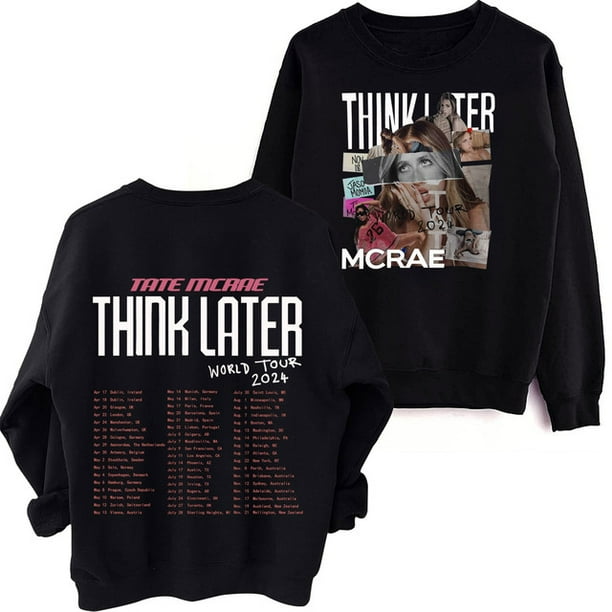 Tate Mcrae The Think Later World Tour 2024 Tour Sweatshirt Harajuku ...