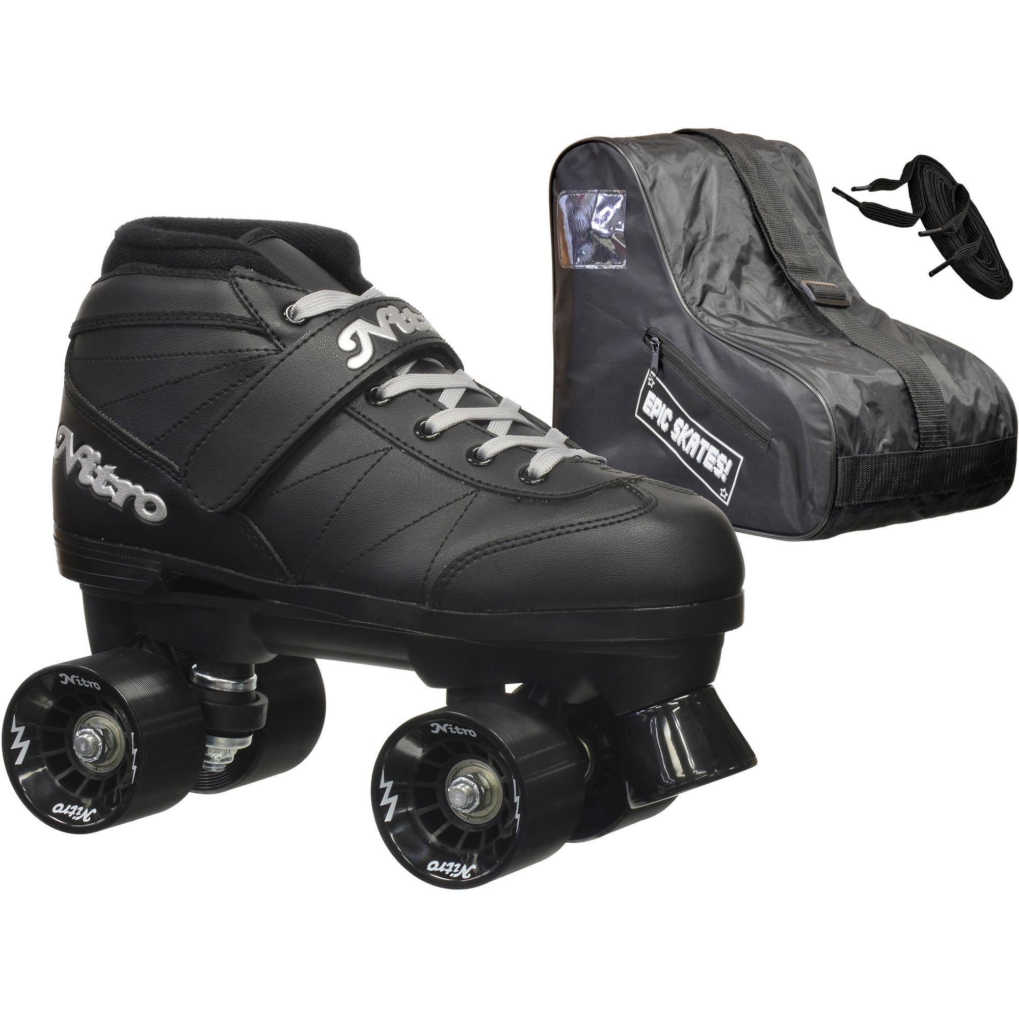 Epic Youth Super Nitro Black Quad Speed Skates Package - Walmart.com