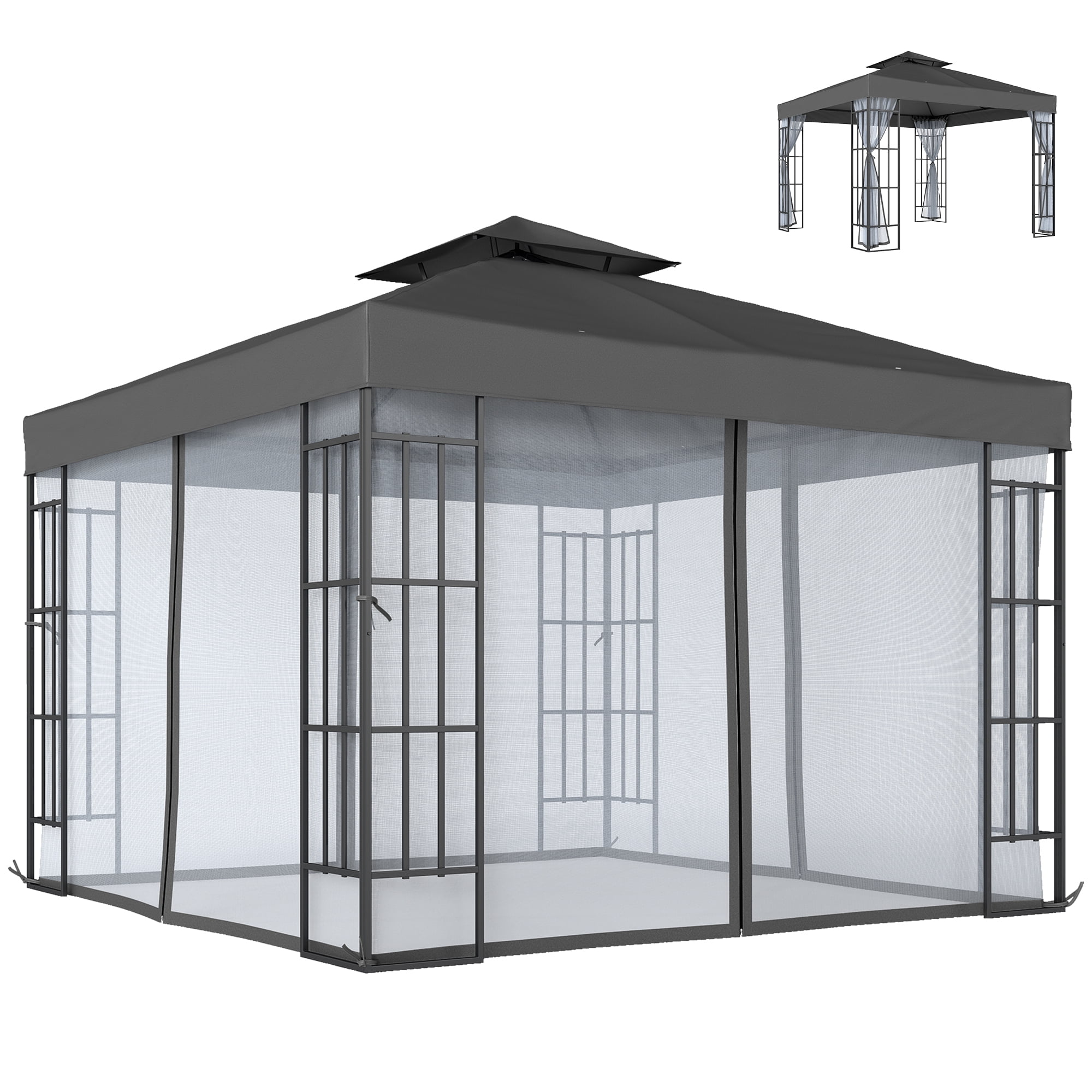 Click here for Outsunny 10x10 Garden Gazebo Outdoor Sunshade  Dar... prices