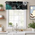 Bohemian Teal Floral Valances for Windows Modern Artistic Boho Grey ...