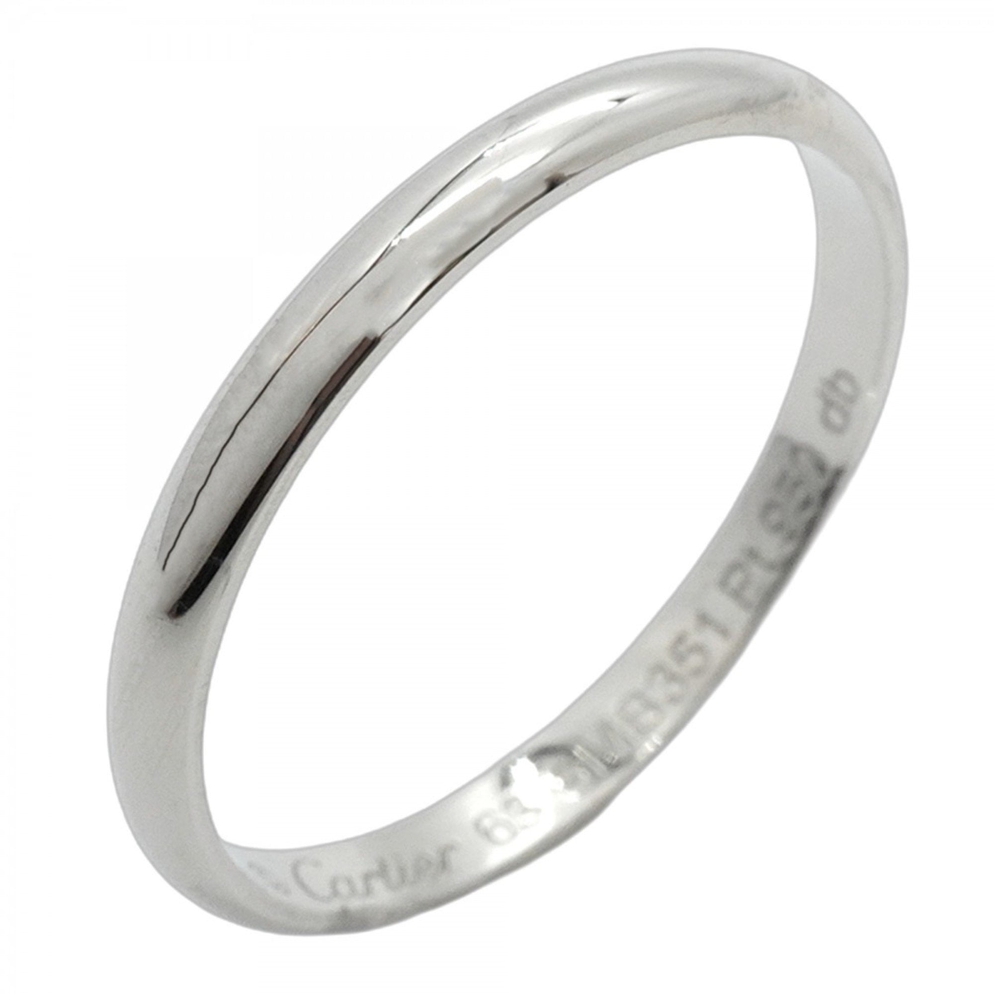 Pre-Owned Cartier Classic Wedding Ring Pt950 Platinum #63 Men's (Good ...