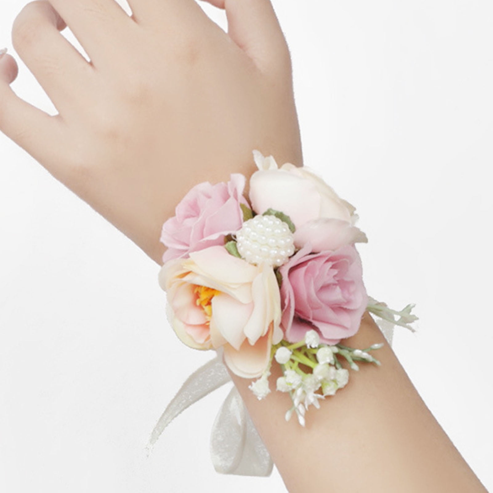 harmtty Elegant Fine Texture Wrist Flower Beautiful Stylish Faux Silk ...