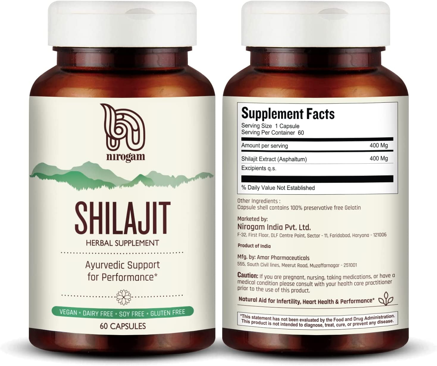 Buy Nirogam SHILAJIT Fulvic Acid Complex 60 Capsules | Shilajit ...
