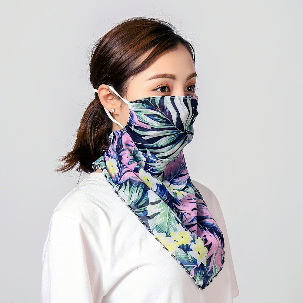Fashion Face Scarf Mask Printed Scarf Cool Lightweight Summer ...