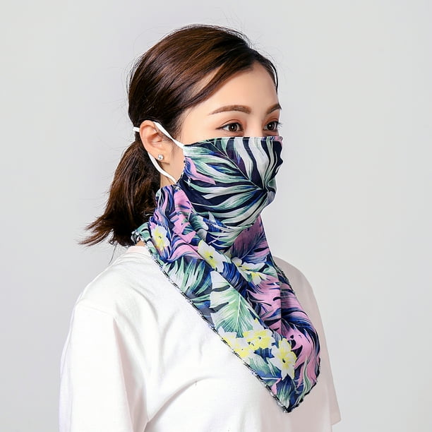 Fashion Face Scarf Mask Printed Scarf Cool Lightweight Summer ...