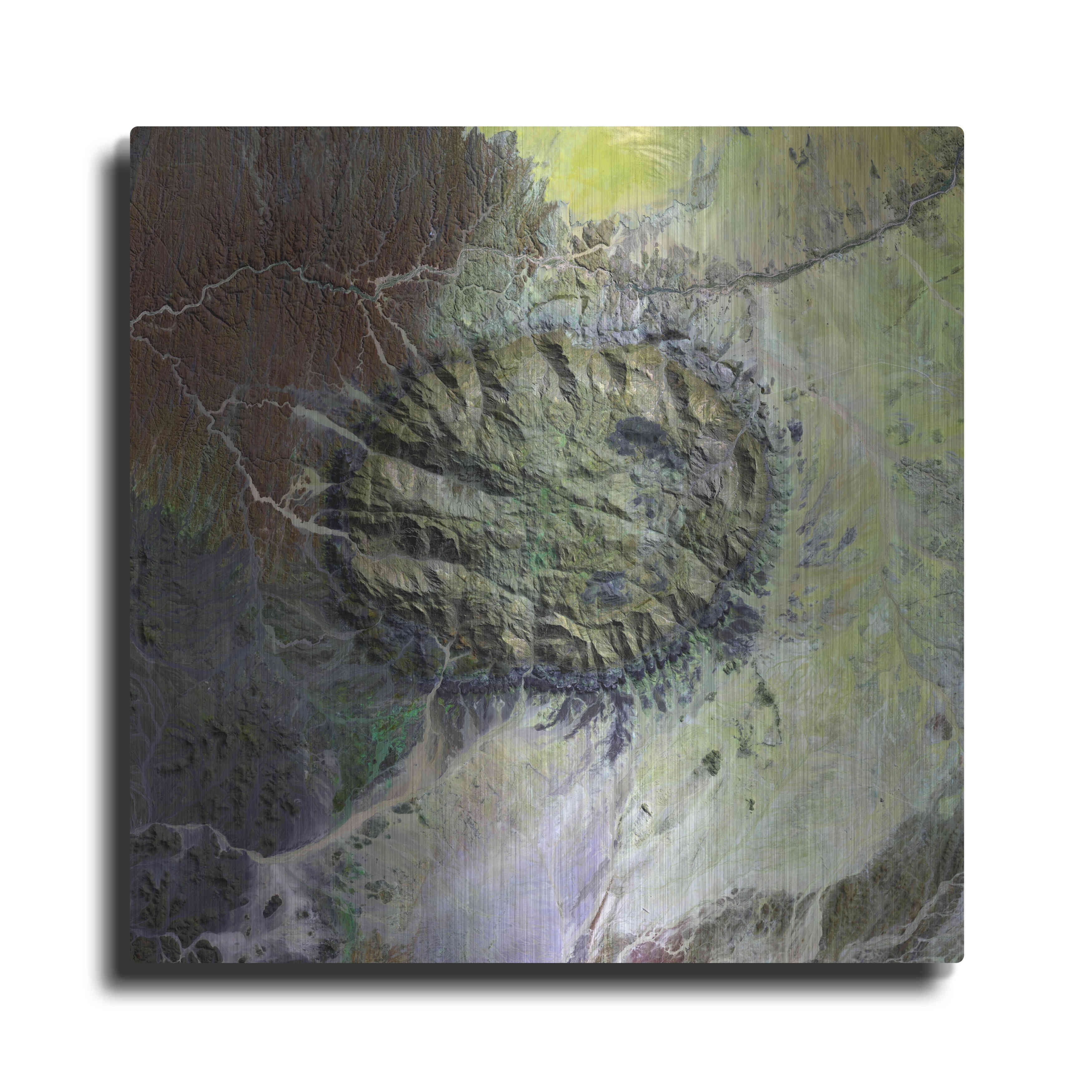 Luxe Metal Art 'Earth as Art: Brandberg Massif' Metal Wall Art, 12"x12 ...