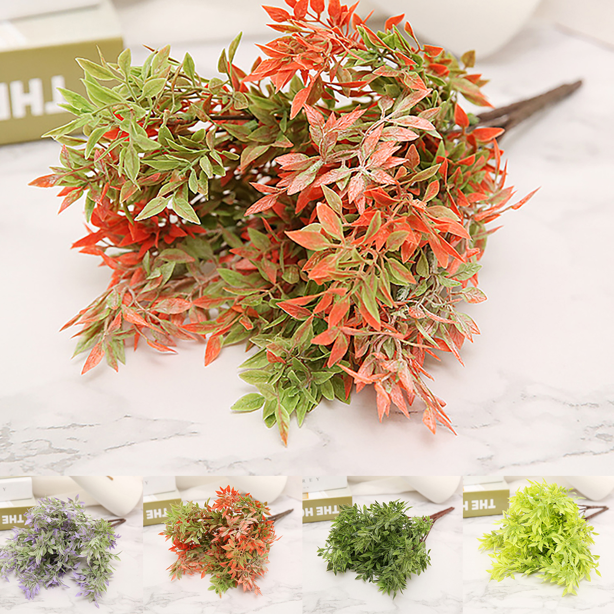 Travelwant Artificial Leaves Fake Plant Branches Faux Greenery Real ...