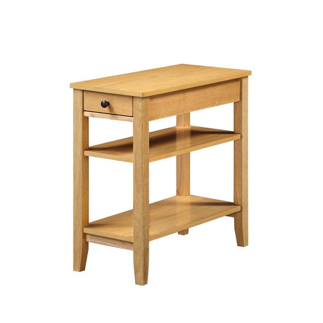 American Heritage Three Tier End Table with Drawer, Natural - Walmart.com