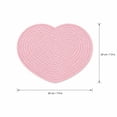 Cotton Woven Placemats, Heart Shaped Braided Style 7.9in Natural Fiber ...