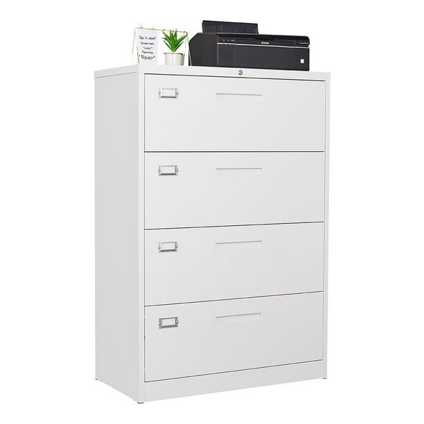 Stani Lateral File Cabinet With Lock 4 Drawer Lockable Filing Large ...