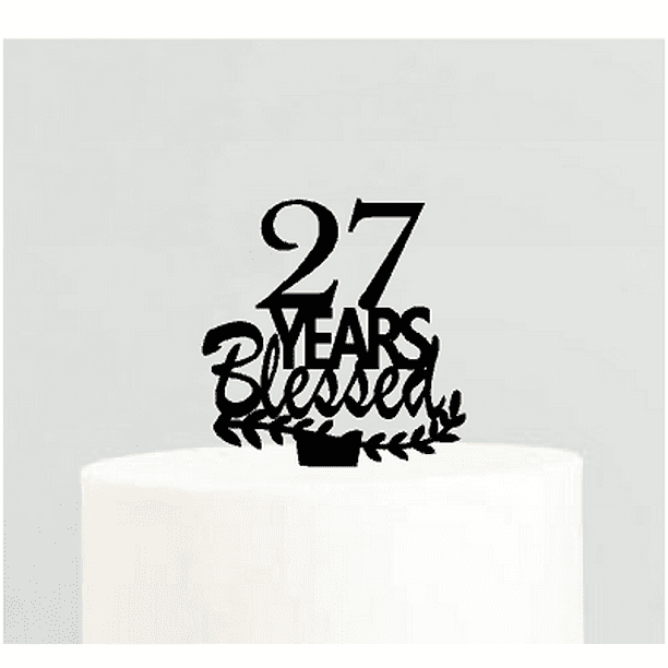 27th Birthday / Anniversary Blessed Years Cake Decoration Topper ...