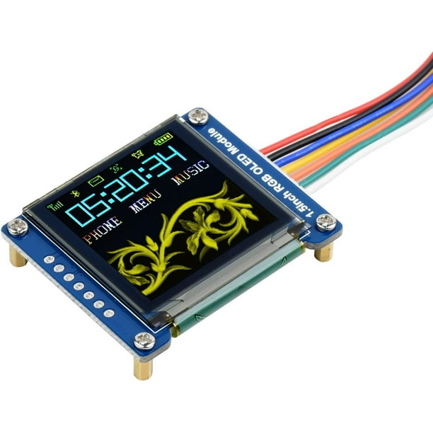 Waveshare 1.5inch RGB OLED Display Module 128x128 Pixels 16-bit High Color SPI Interface Driver ...