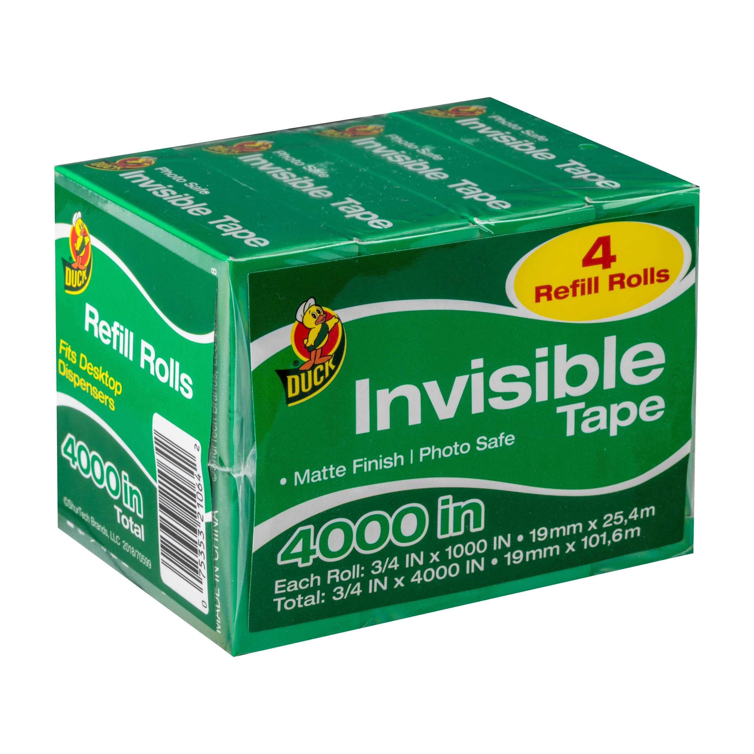 Duck Brand Matte Finish Invisible Tape 75 In X 1 000 In Refill Rolls