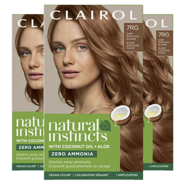 Tinte para el cabello Clairol Natural Instincts 7RG Rosa Dorado Oscuro ...