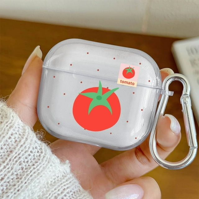 Étui Transparent à Pois Rouges Mignons Motif Tomate pour Écouteurs Airpods Pro2/Pro3/Pro ...