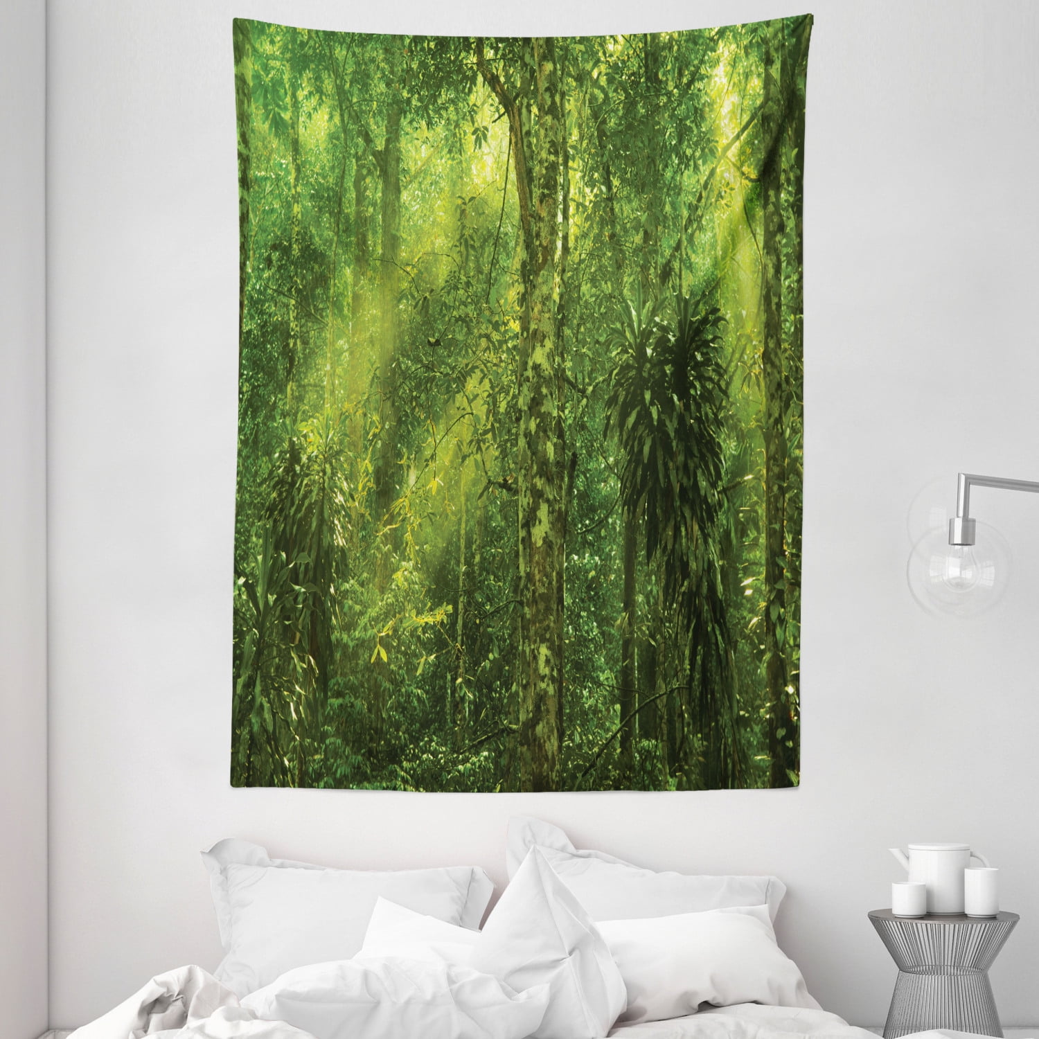 Rainforest Decorations Wall Hanging Tapestry, Sun Shining into Tropical ...