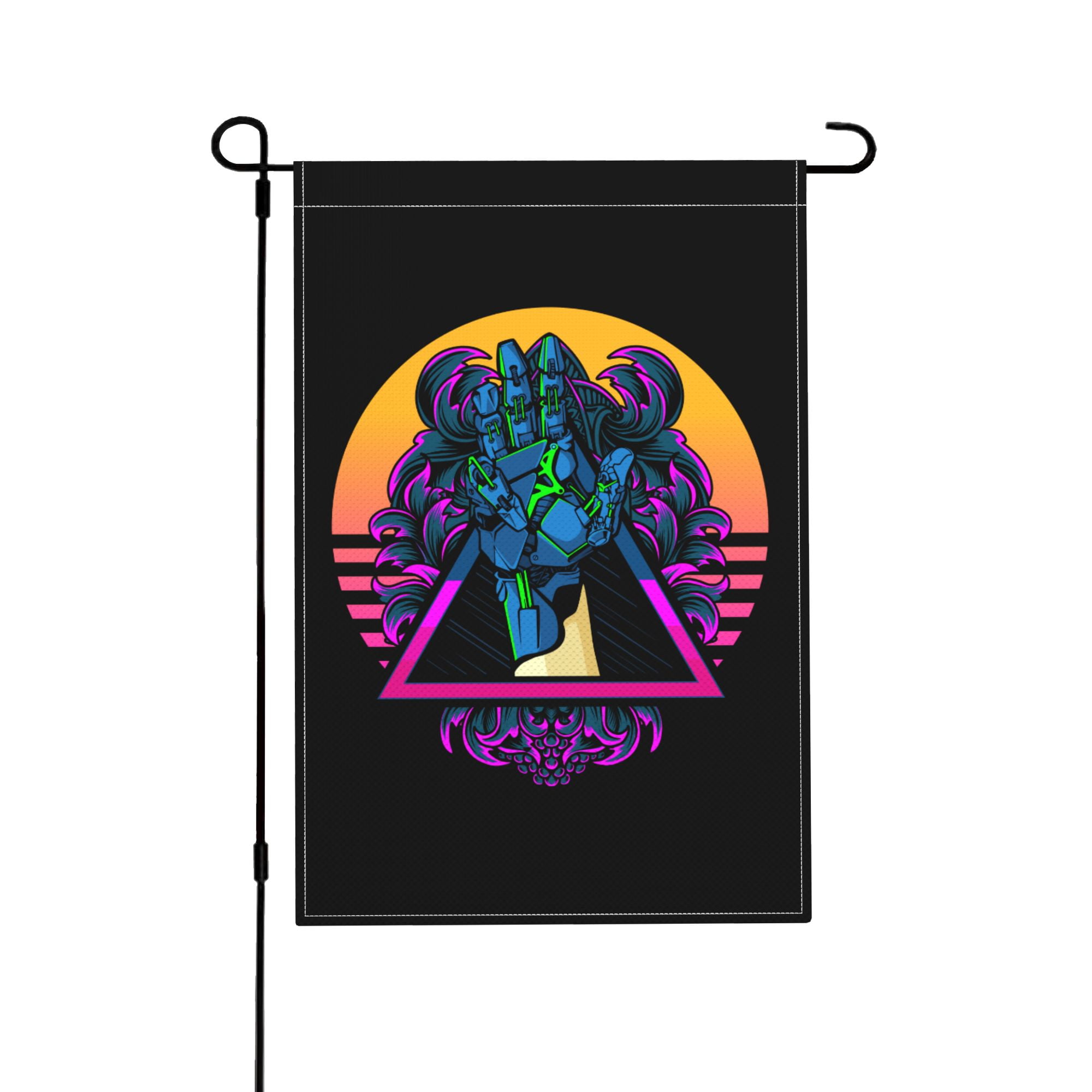 TEQUAN Cyberpunk Futuristic Robot Garden Flags, 18 x 12 inch Double ...