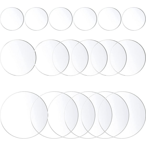 18 Pieces Clear Acrylic Circle Sheets 1/8 Inch Thick Round Mixed ...