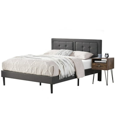Queen Size Bed Frame and Nightstands Bedroom Sets, 3-Piece Set ...