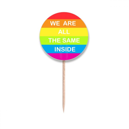 Rainbow Transgender LGBT Toothpick Flags Round Labels Party Decoration ...