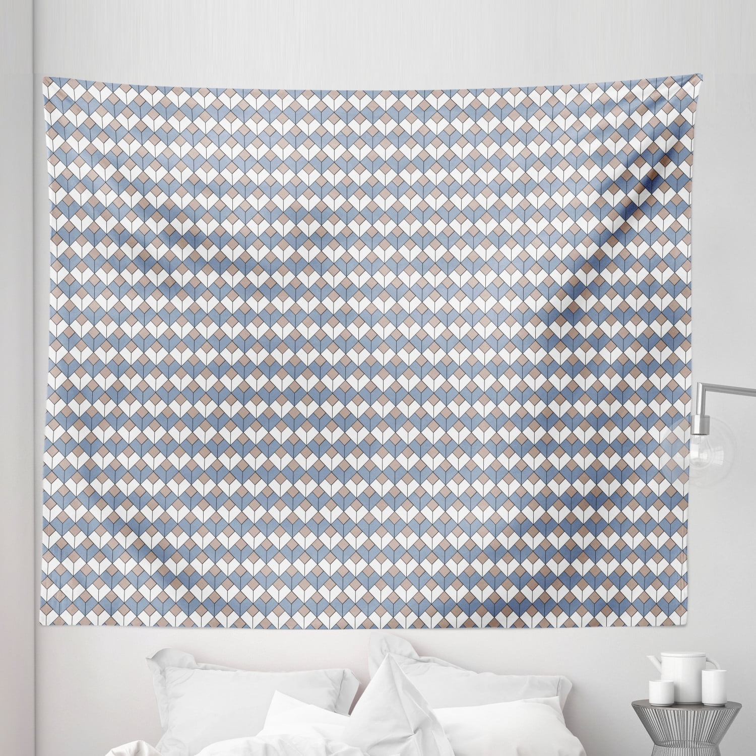 Geometric Tapestry, Modern Nested Repeating Diamond Line Pattern with ...