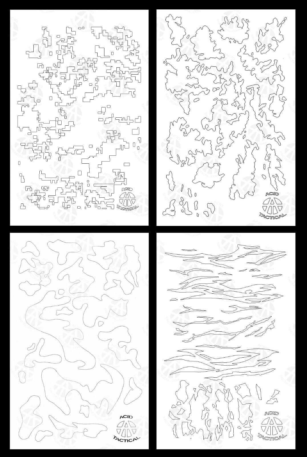 ADHESIVE Camouflage Airbrush Spray Paint Duracoat CerakoteGun Stencils ...