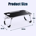Foldable Laptop Table - Portable Lap Desk with Cup Holder & Tablet Slot ...