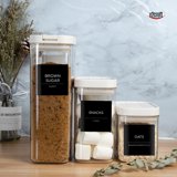 v2croft 168 Pantry Labels for Containers, Minimalist Black Matte ...