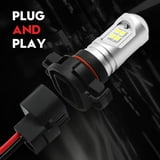 VEHICODE 5202 PS24W LED Fog Light Bulb 6000K White Super Bright with ...