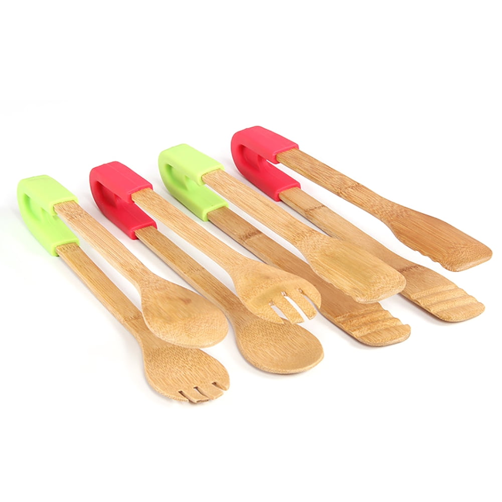 SPRING PARK Bamboo Wood Wooden Food Toast Tongs Toaster Bread Sugar Ice ...