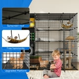 "DEXTRUS Large Indoor Outdoor Cat Cage 4-Tier Kennels with Metal ...